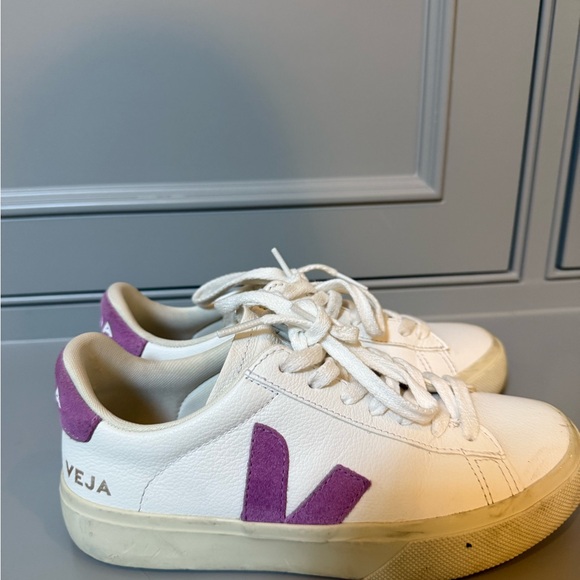 Veja | Shoes | Veja Womens White And Purple Sneakers | Poshmark